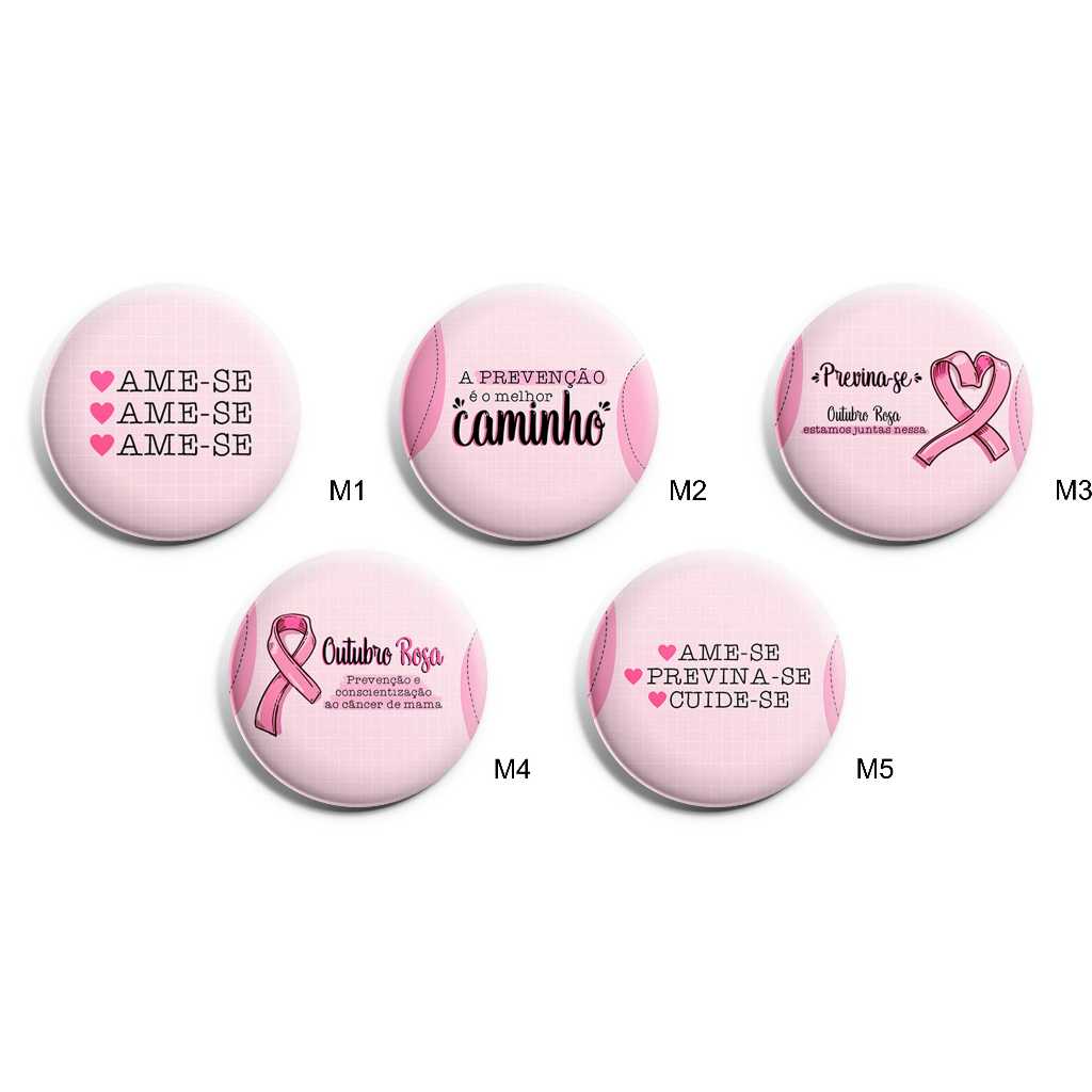 Botton Personalizada Outubro Rosa Previna-se Cuide-se | Shopee Brasil