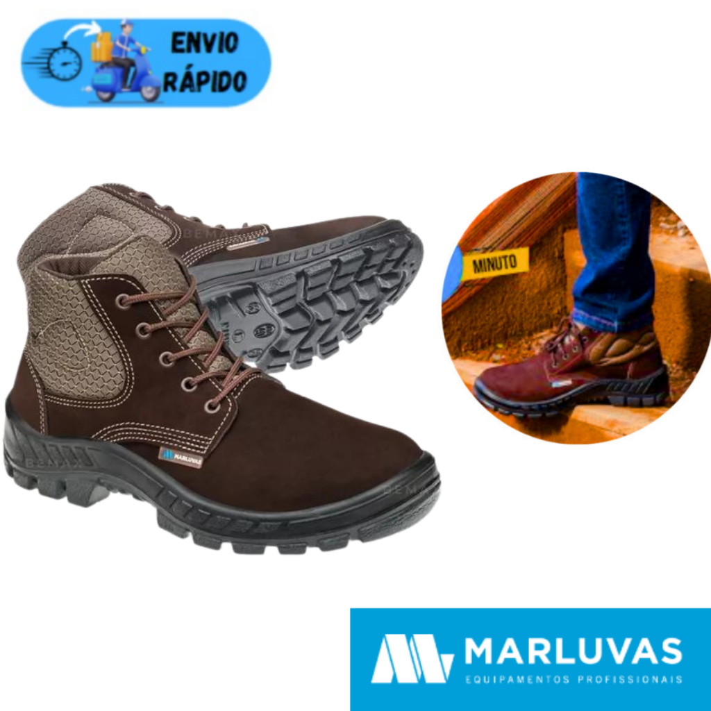 BOTA BOTINA NOBUCK MARLUVAS PROFISSIONAL COM COLARINHO ACOLCHOADA ...