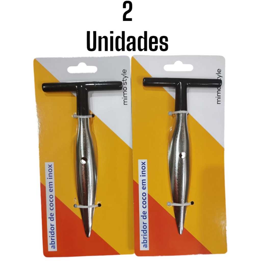 Furador Abridor de Coco Rápido Aço Inoxidável Profissional (2 Unidades ...