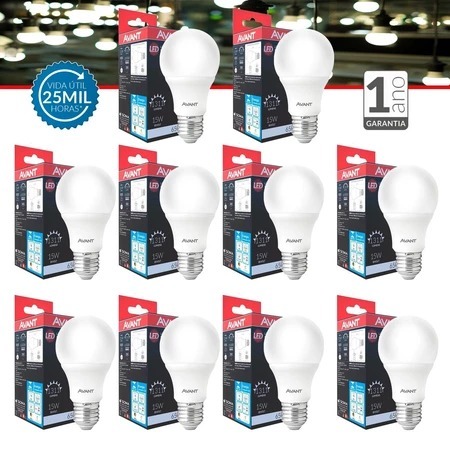 Kit com 10 Lâmpadas Led Bulbo Pera 4,8w/7w/9w/12w/15w 6500k Branco Frio | Shopee Brasil