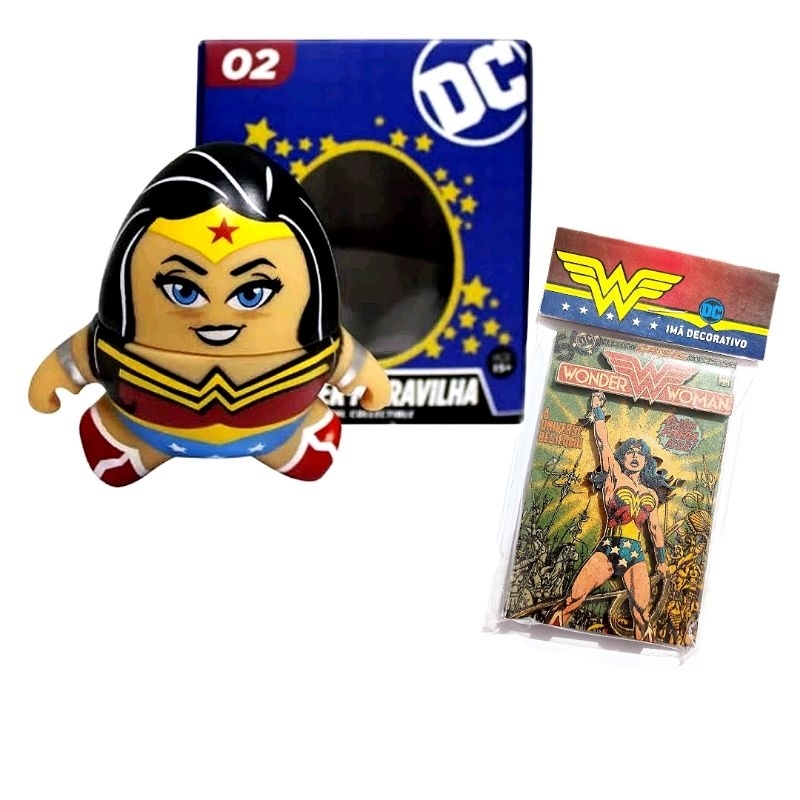 boneco Ovoide Mulher Maravilha imã Wonder Woman Omelete Box Dc Comics ...