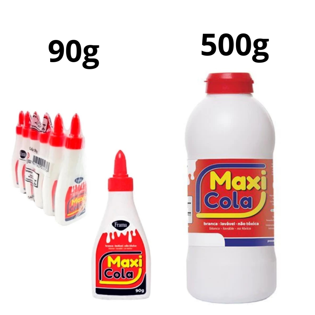 Kit com 6 Colas Escolares de 90g / Cola Maxi 500g / cola individual 90g ...
