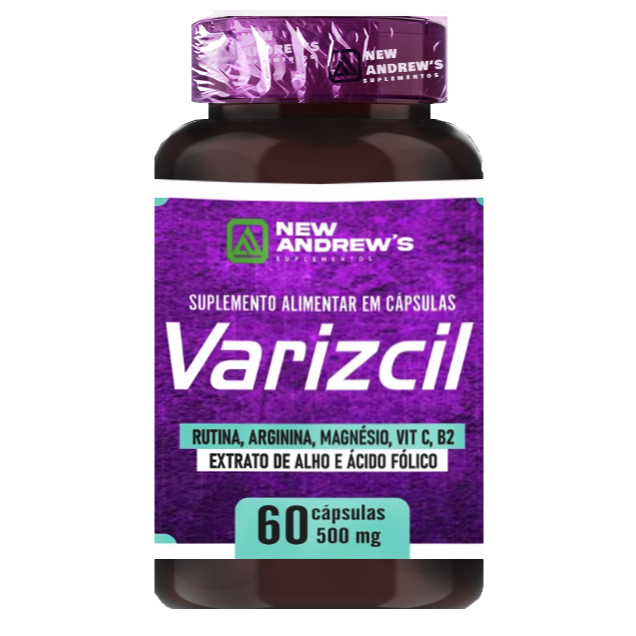 Varizcil - 60 Cápsulas (500mg por Cáp) com Rutina, Arginina, Magnésio ...