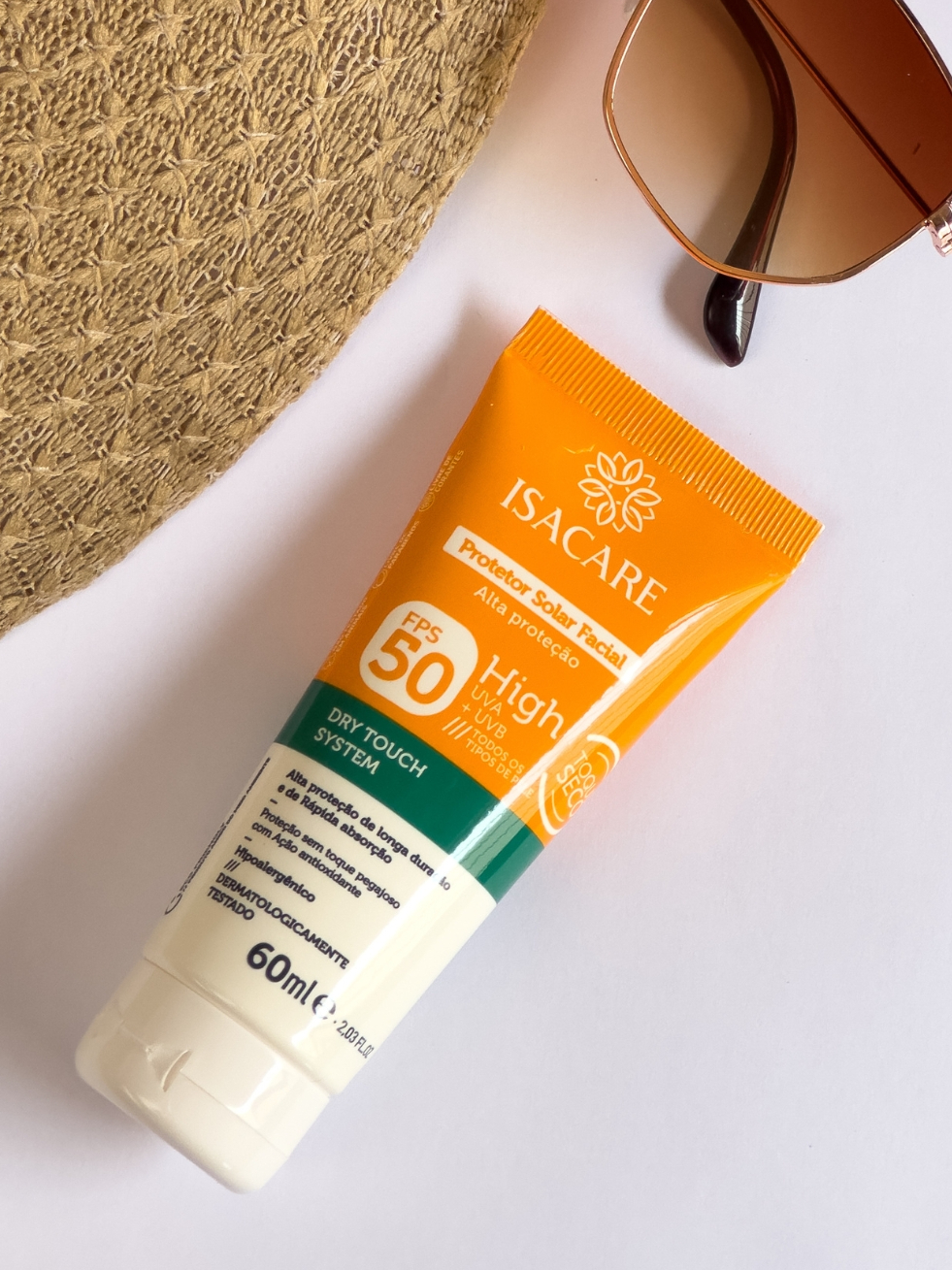 Protetor Solar Facial FPS 50 Sem Cor e Bege Escuro Toque Seco - Isacare ...