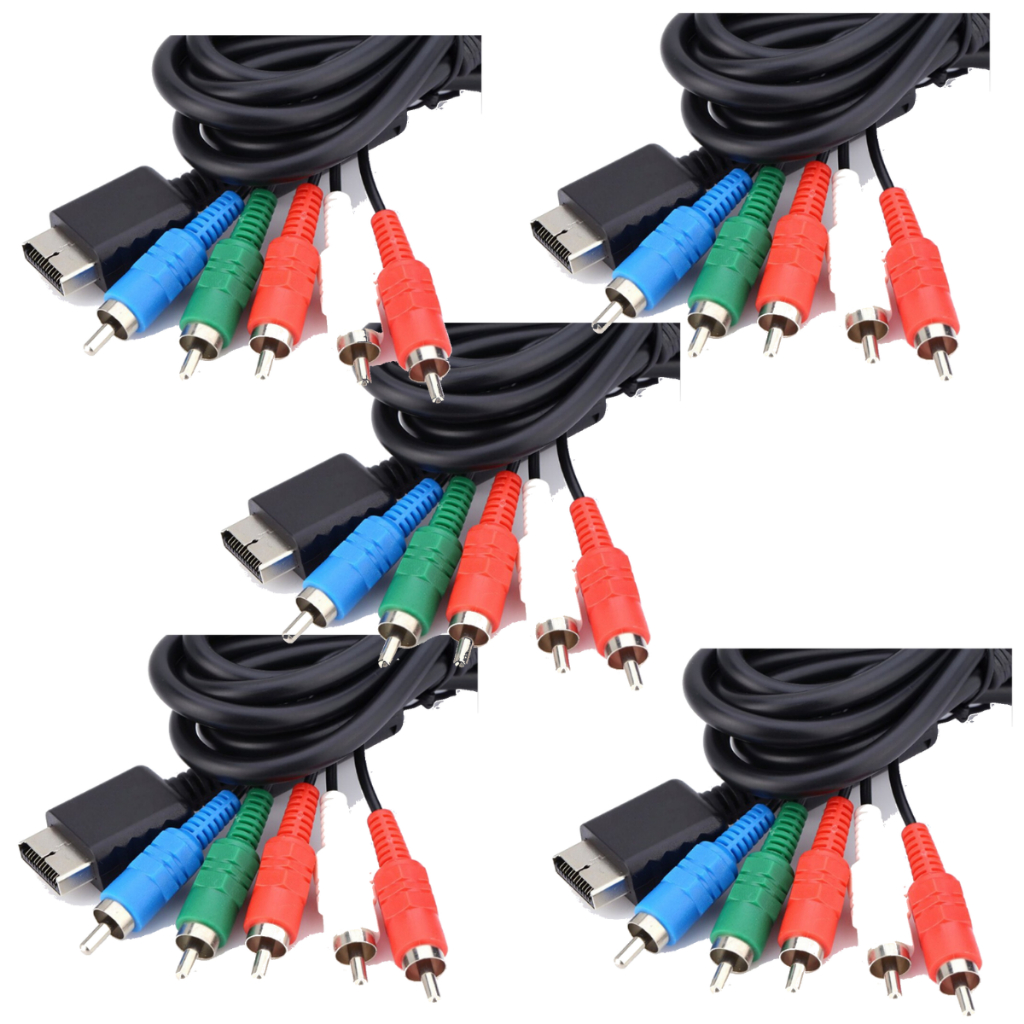 Cabo Video Componente Ps2 Ps3 Kit 5x Unidades Alta Definição Tv Hdtv ...