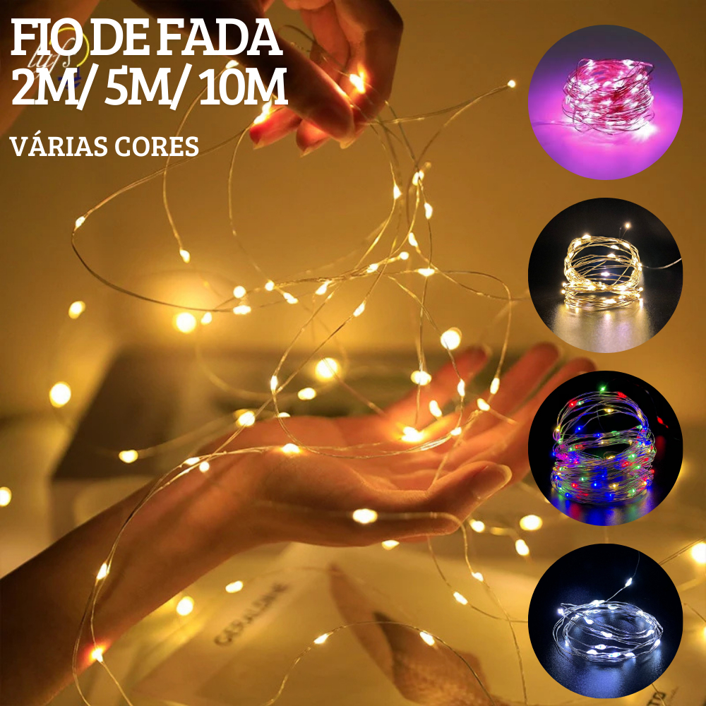 Fio De Fada Cordão de Led para Decoração Cordão De Luz 2m 5m e 10m ...