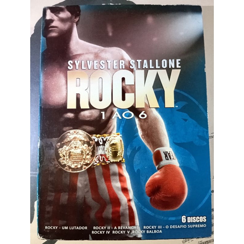 box dvd rocky 1 - 6 Silvester Stallone. | Shopee Brasil