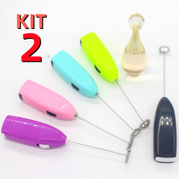 Kit 2 Mini Mixer Elétrico Inox Misturador Portatil Batedor Para Cozinha ...