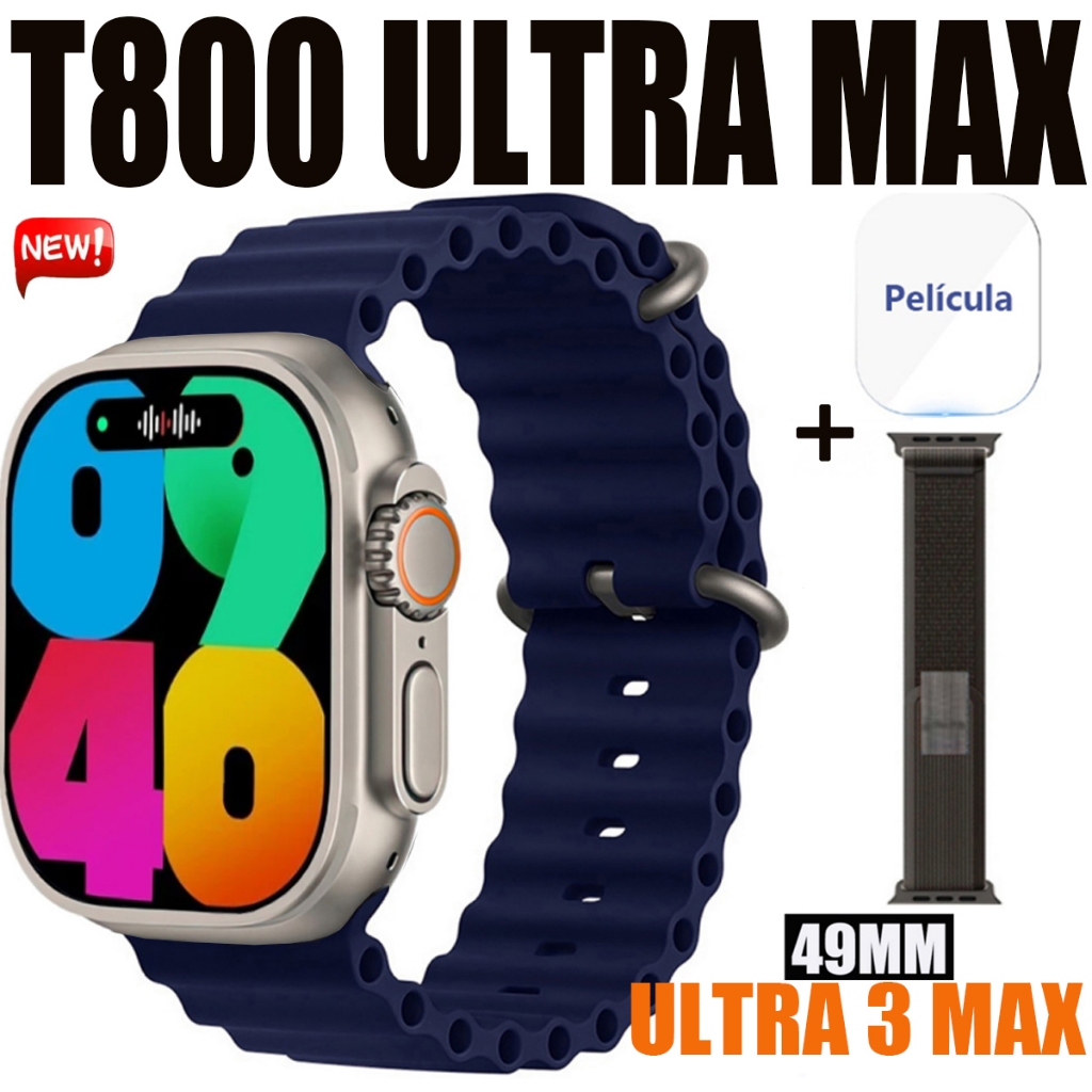 Smartwatch Watch Ultra 3 max Série 10 Super Amoled Prova D'Água ...