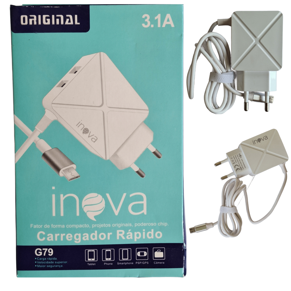Carregador Celular Micro USB 2 Entradas Carga Rápida | Shopee Brasil