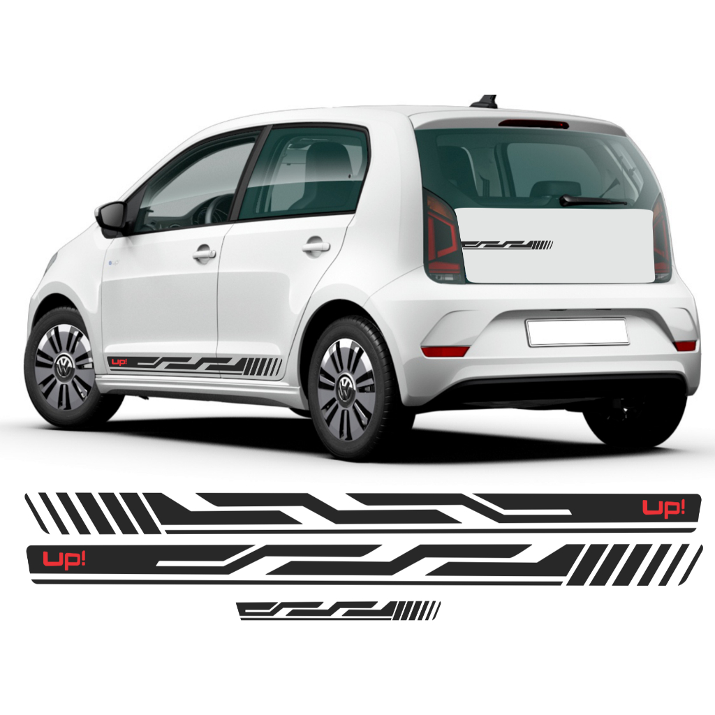 adesivos vw up laterais e traseiro kit volkswagen up | Shopee Brasil