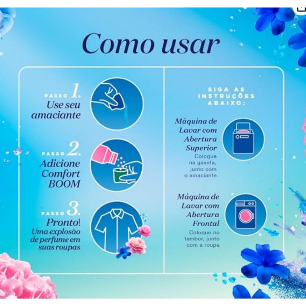 Comfort Boom Roupas Mais Perfumadas em Cristais 20x Mais Perfume Longa ...