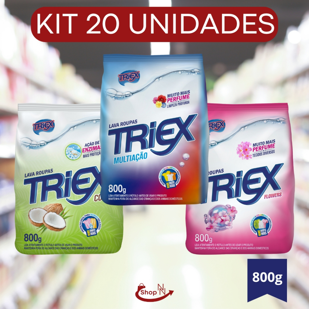 SABÃO EM PÓ LAVAGEM PERFEITA MULTIAÇÃO LAVA ROUPAS TRIEX BRILHANTE 800G ...