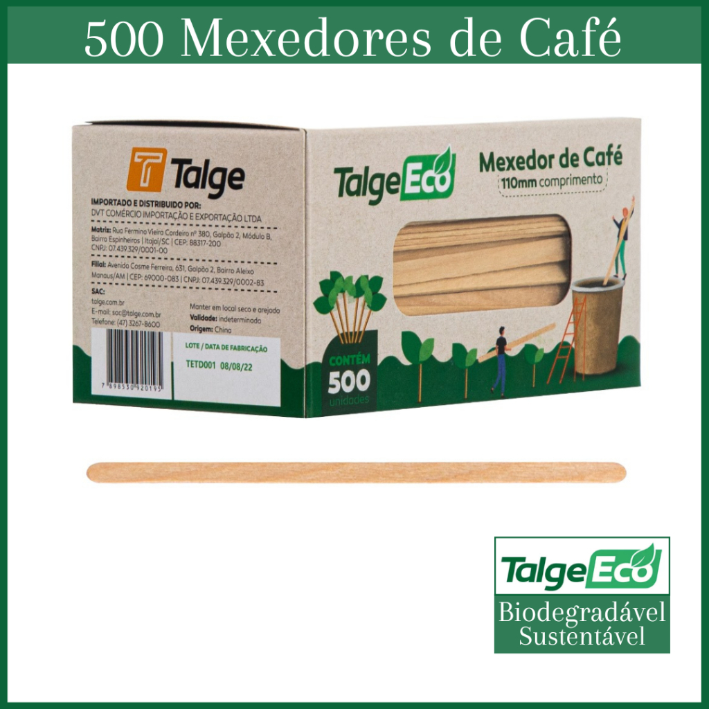 500 a 2000 Mexedores de café de madeira biodegradável - Talge Eco ...