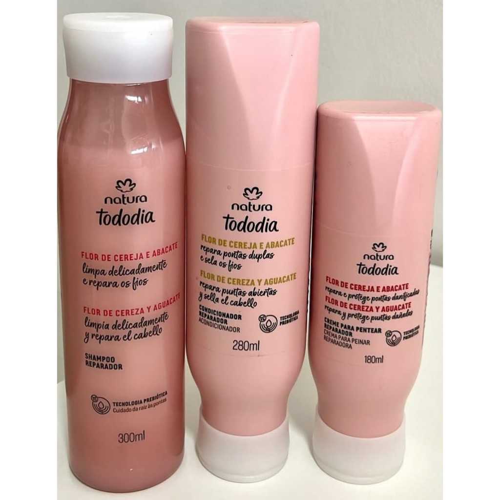 Linha Cabelos Tododia Reparador Flor de Cereja e Abacate Natura ...