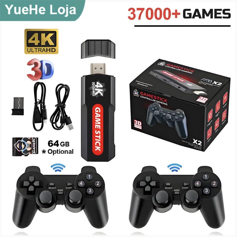 Video Game stick 4K GD10 Console 37mil Jogos - 64GB O Game Stick G10 ...