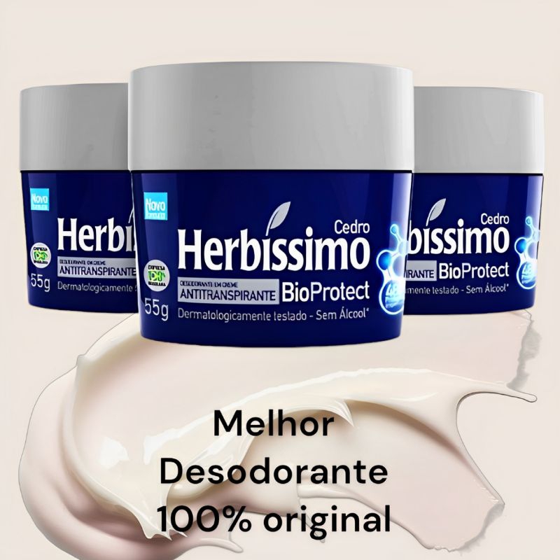 Kit Desodorante Herbíssmo Creme Antitranspirante Bioprotect 3 Unidades ...