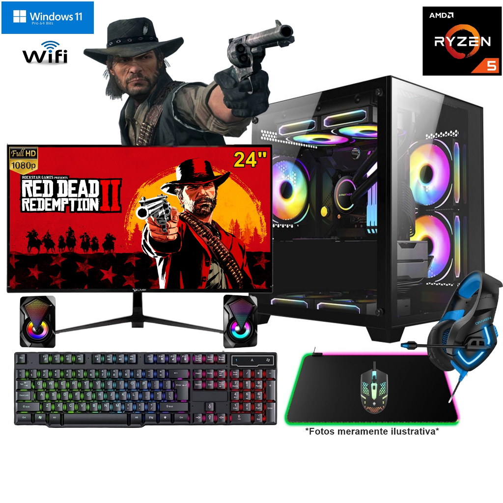 Cpu Gamer Aquário Completo Ryzen 5 5600GT + 32GB Ram 3200mhz ...