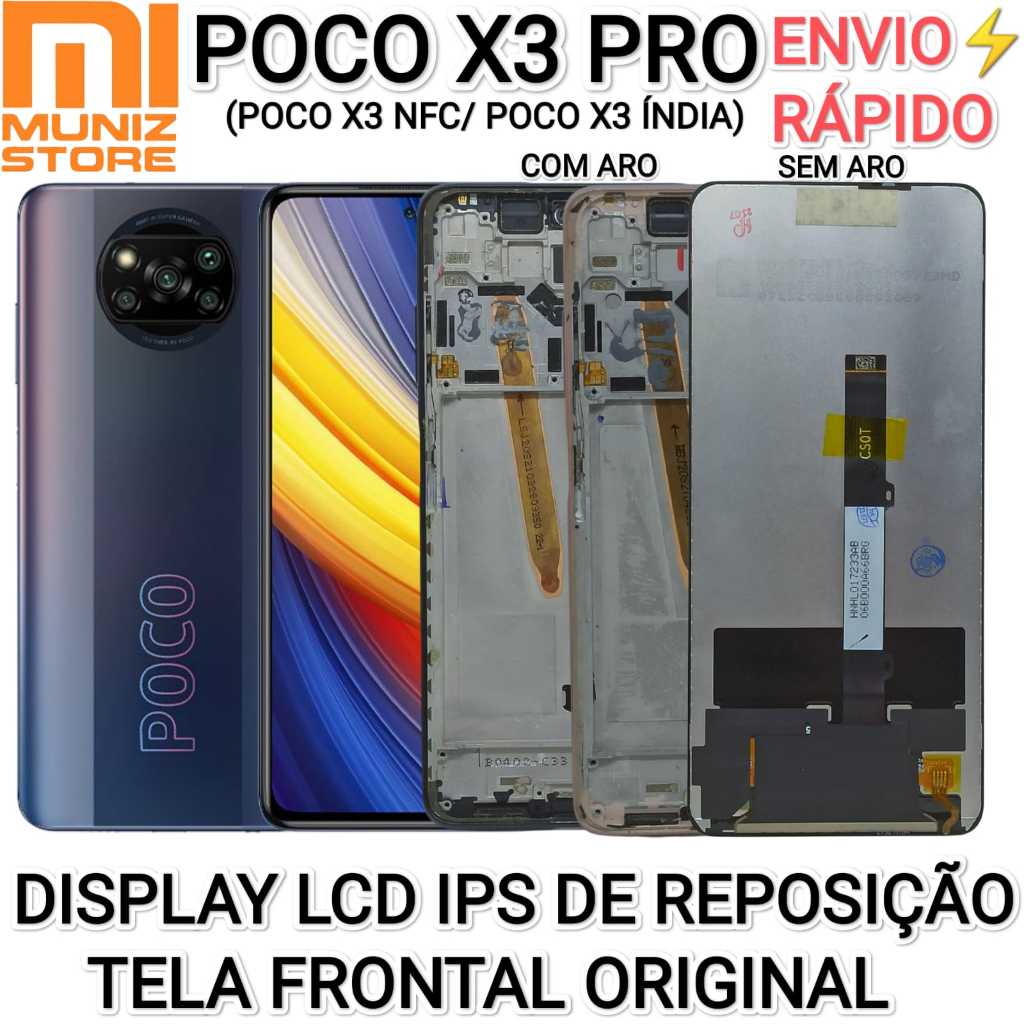 Display Poco X3 NFC/Pro/Índia Original Nacional Tela LCD IPS Frontal ...