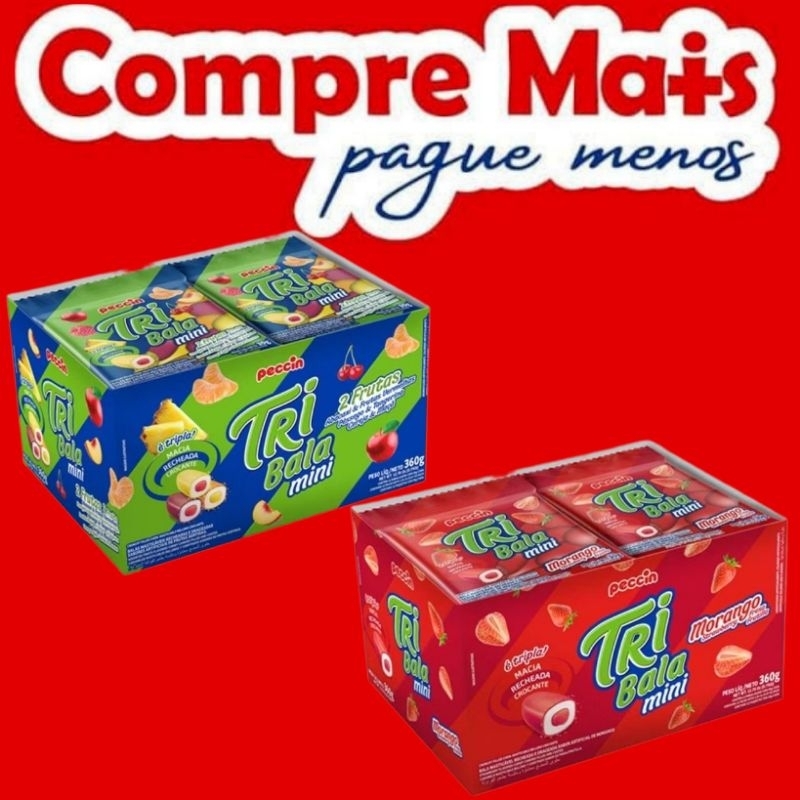 TRI BALA MINI DISPLAY COM 12 UNIDADES DE 30g | Shopee Brasil