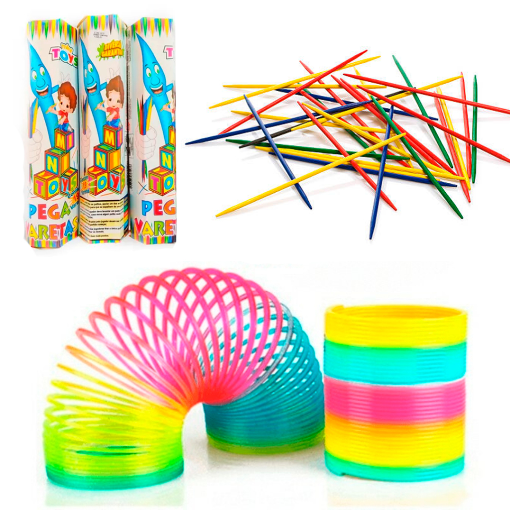 Kit 30 Brinquedos Mola Maluca Pega Varetas Lembrancinha Sacolinha ...
