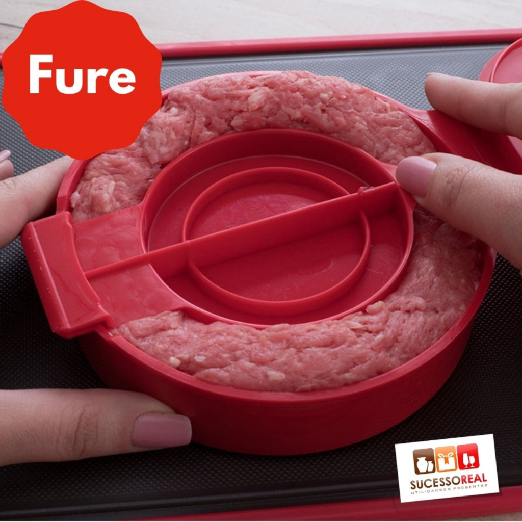 Forma Molde Para Fazer Hambúrguer Recheado Artesanal Caseiro Plasutil ...