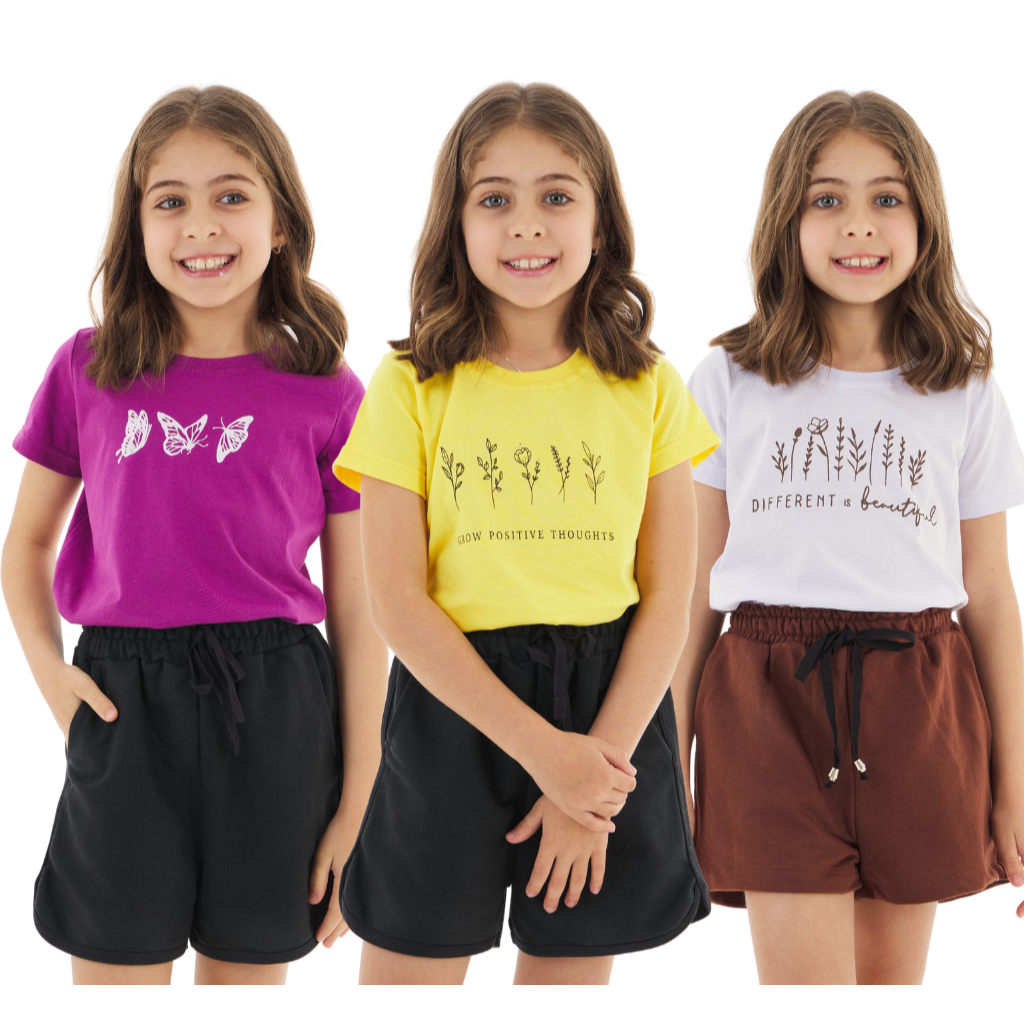 Conjunto Verão infantil Juvenil meninas 2 à 14 anos | Shopee Brasil