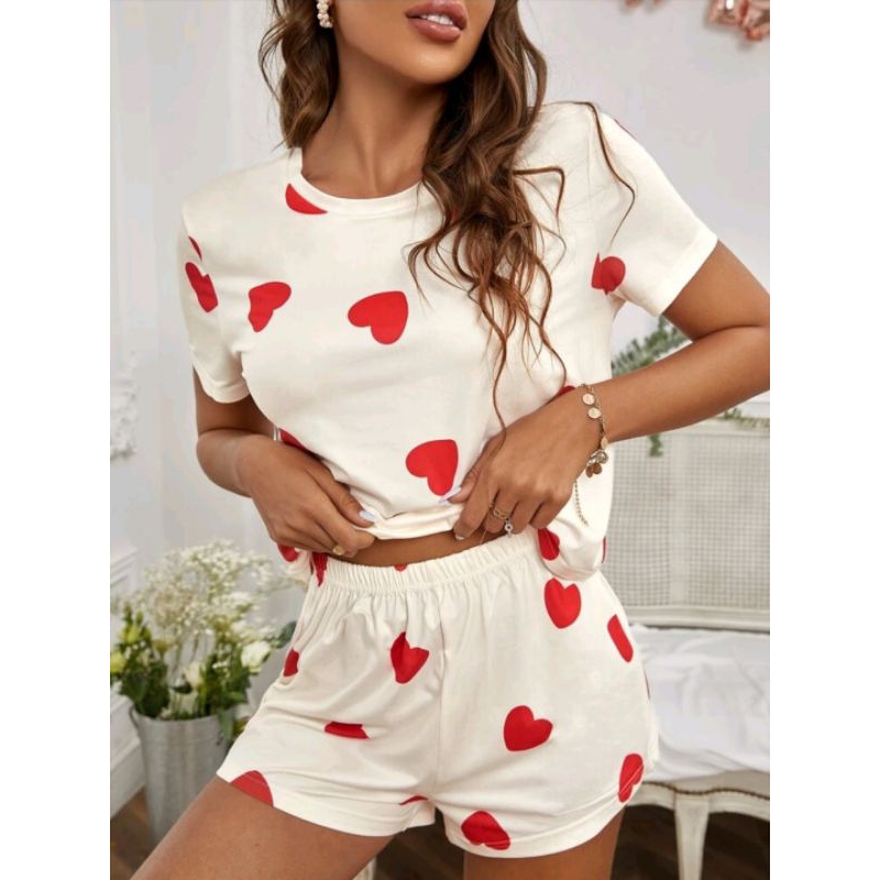 Conjunto Pijama Coração | Shopee Brasil