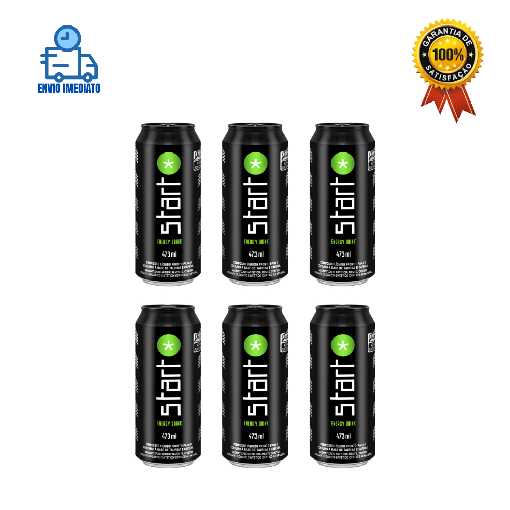 Kit com 6 Unidades de Energético Start Energy Drink 473ml - Envio Imediato | Shopee Brasil