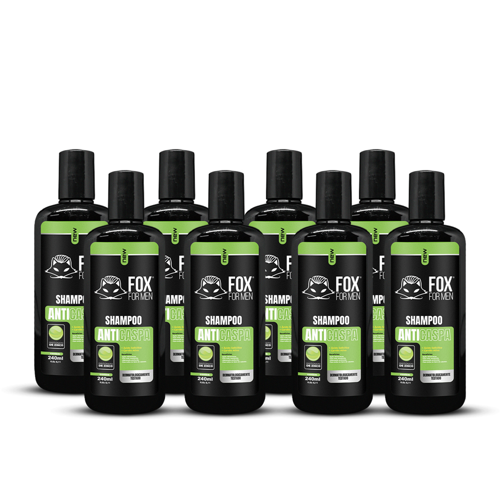 Shampoo Anti-Caspa 240ml - Fox For Men - 8 Unidades | Shopee Brasil