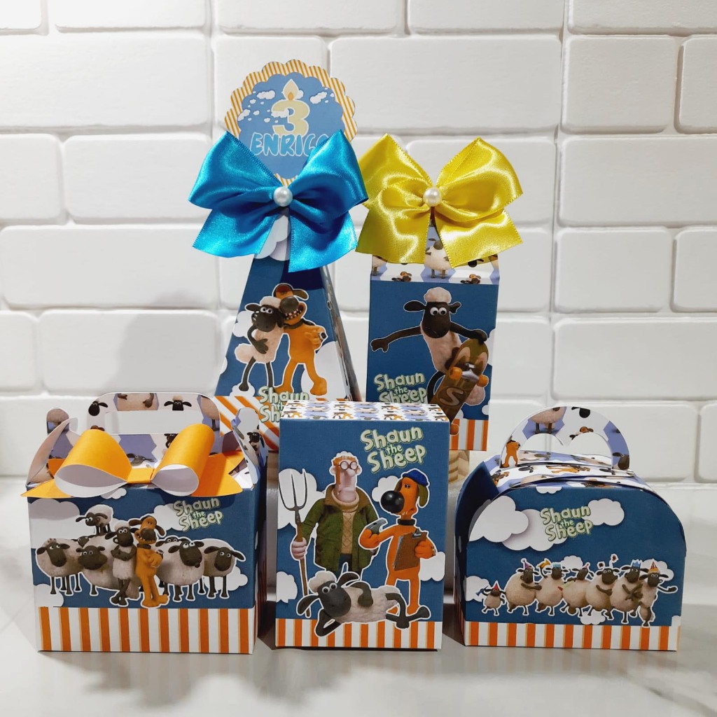 Kit Caixas Personalizados Tema Shaun Carneiro - Festa - Mimos ...