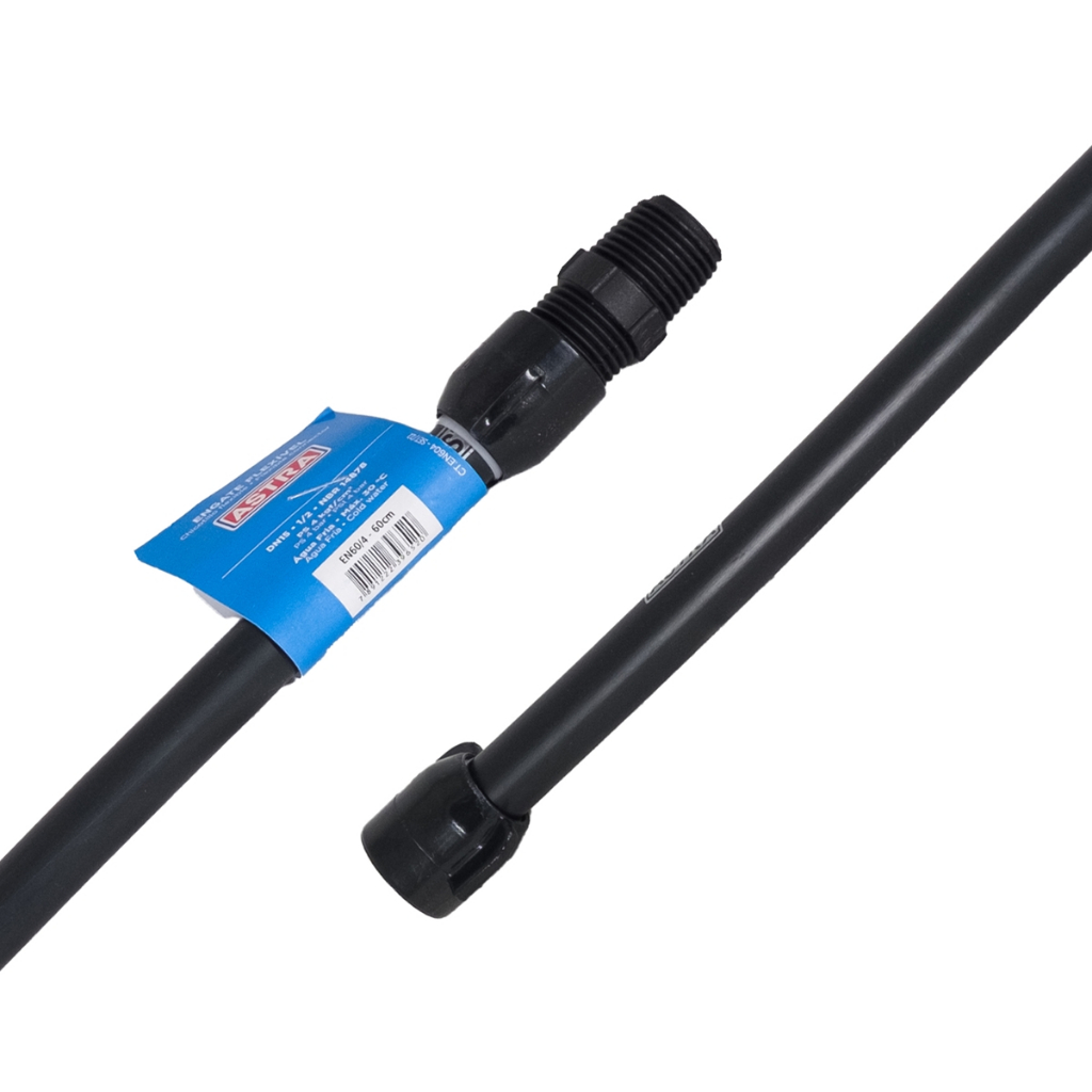 Engate Flexível Rabicho 1/2 X 60cm Água Fria Pvc Preto Astra Caixa ...