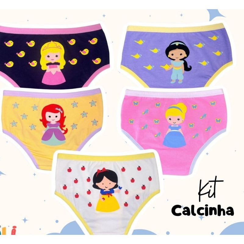 kit calcinha infantil desfralde primeiras calcinhas 0 a 10 anos ...