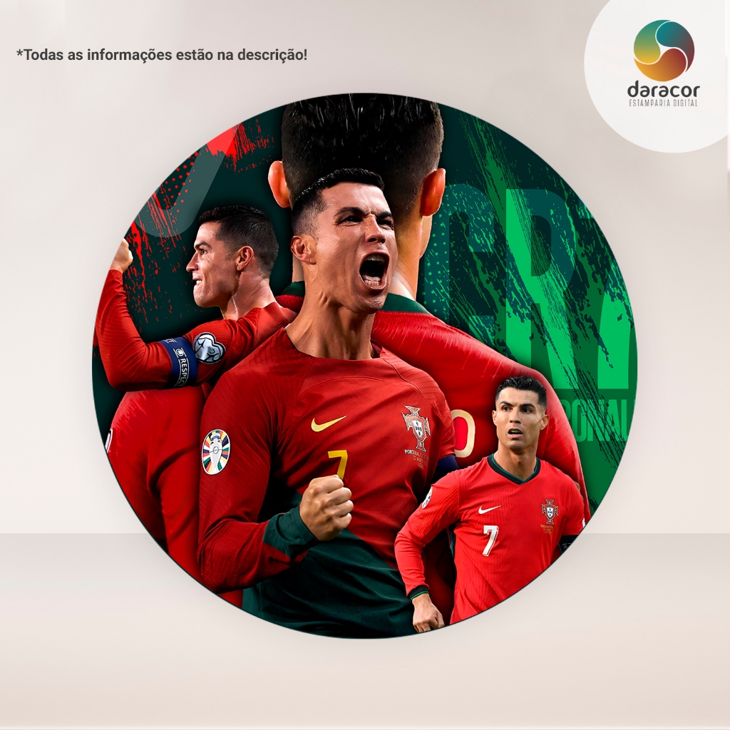 Painel Redondo Cristiano Ronaldo 0,50X0,50 C/Elástico | Shopee Brasil