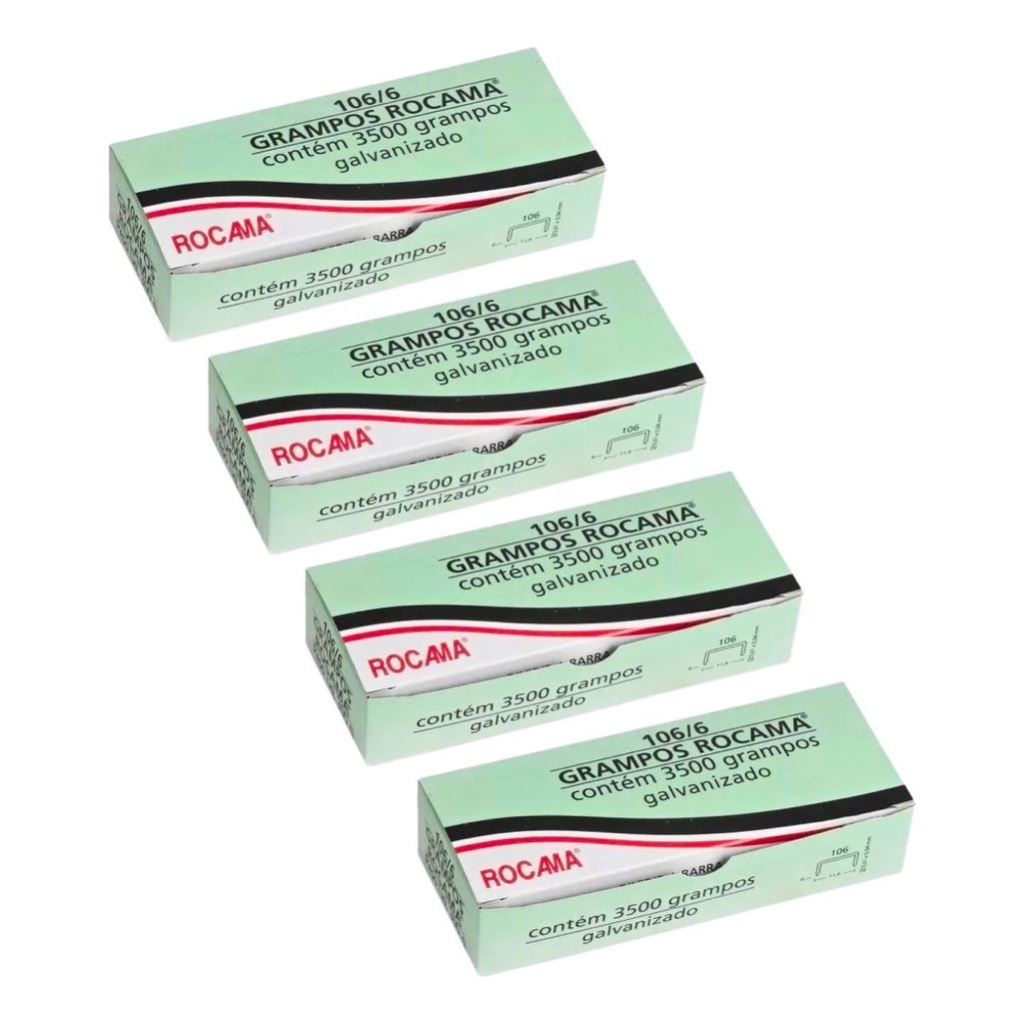 Kit Combo Grampo Rocama 106/6 6mm 8 mm Grampeador 4cx =14.000 Pçs ou 10 ...