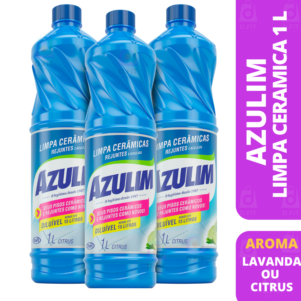 Kit 3 Limpa Ceramica Azulejo e Rejunte Azulim Para Limpeza Pesada ou ...