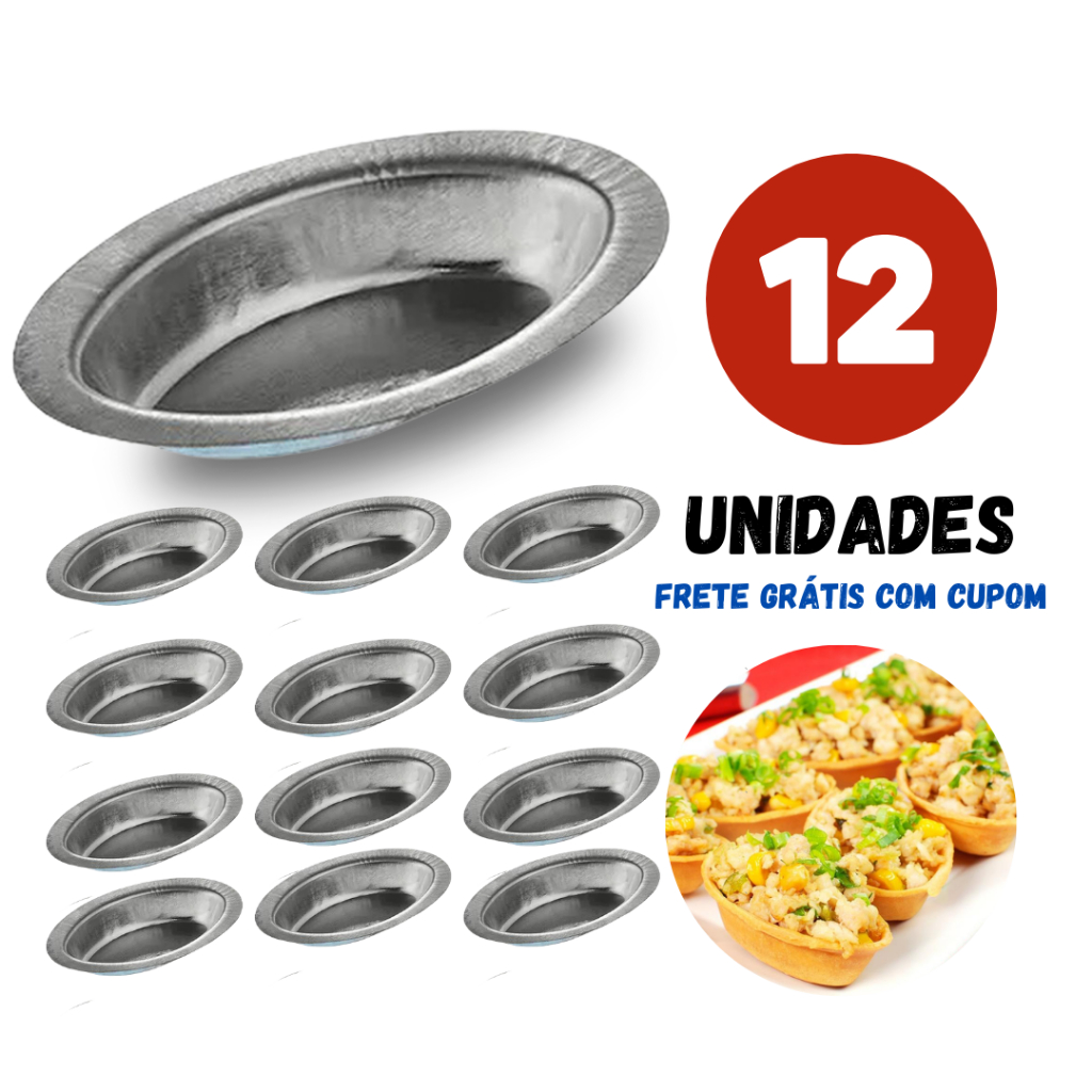 Kit 12 Unidades Forma Oval para Salgados e Doces Finos Canapés Forminha ...