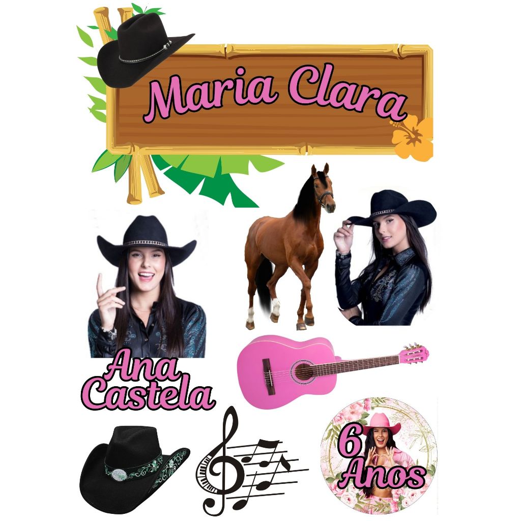 TOPPER de Bolo ANA CASTELA Personalizados com Nome (Decoração para ...