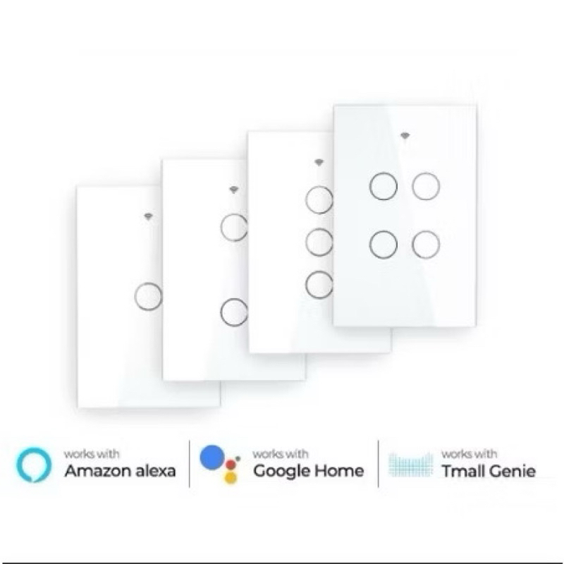 Interruptor Touch Inteligente Wifi + Rf 433 MHz de 2 e 4 Teclas Alexa ...
