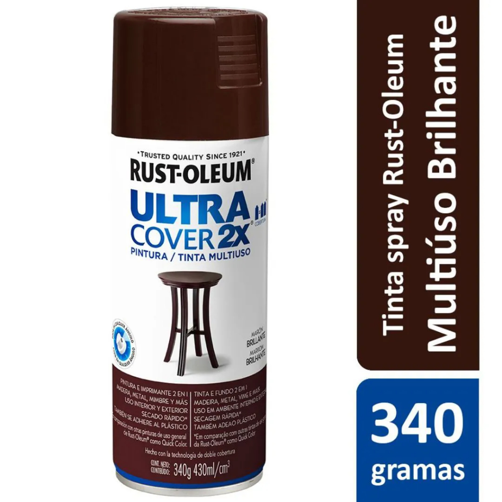 Tinta Spray Cobertura Marrom Brilhante Ultra Cover Rust Oleum | Shopee Brasil