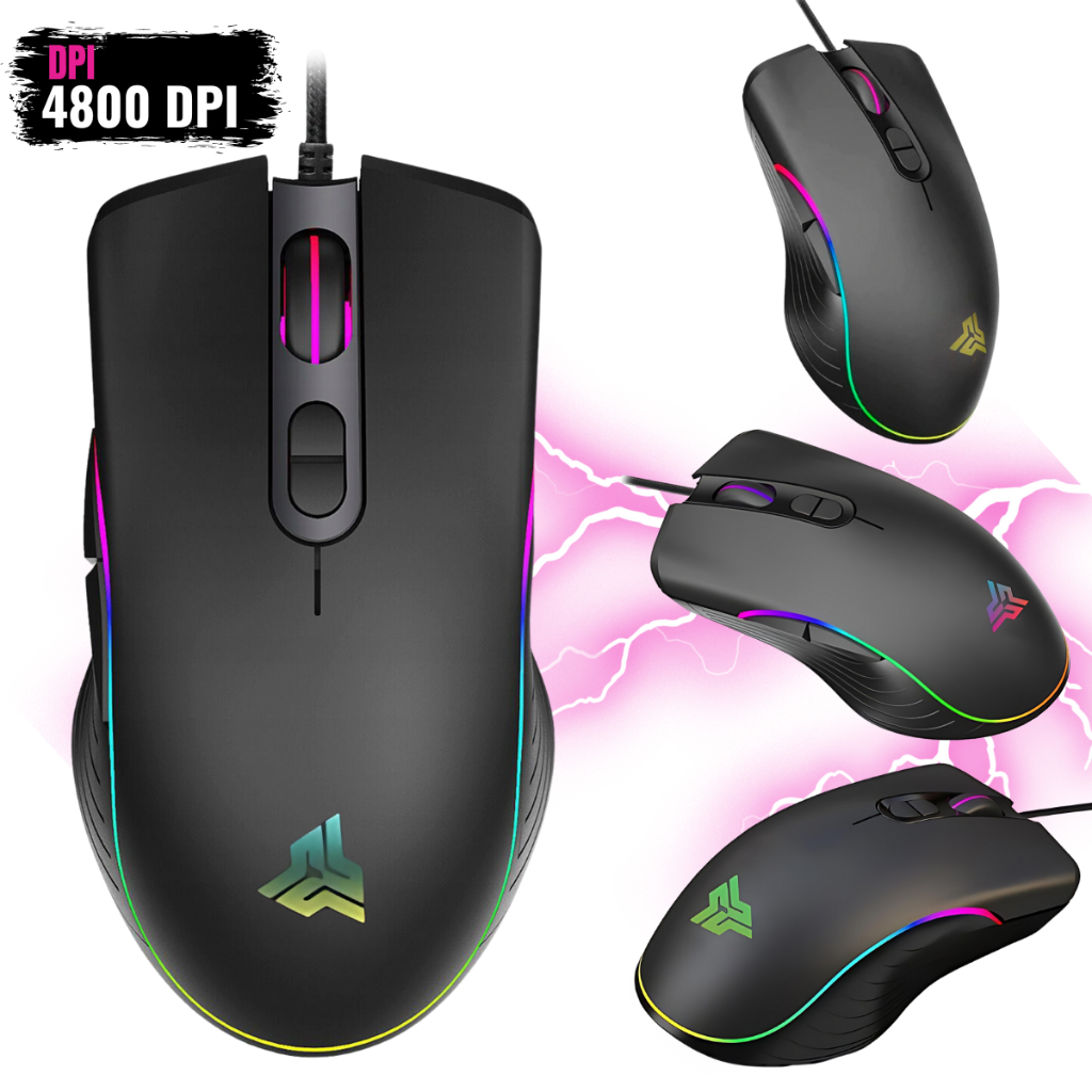 Mouse Gamer Para Jogo Óptico com LED RGB USB PC Videogame | Shopee Brasil