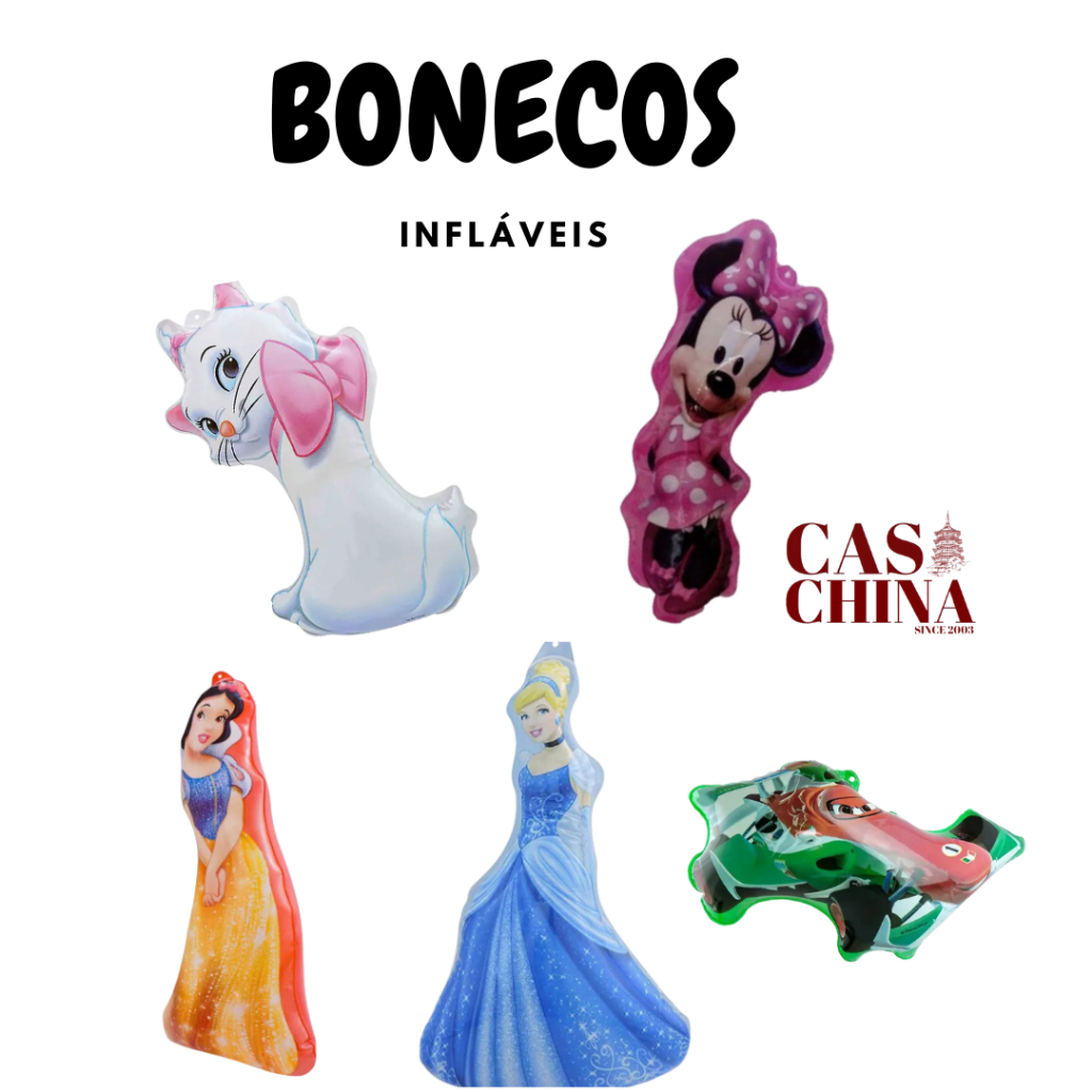 Bonecos Infláveis/de Inflar Personagens Disney (Minnie, Princesas ...