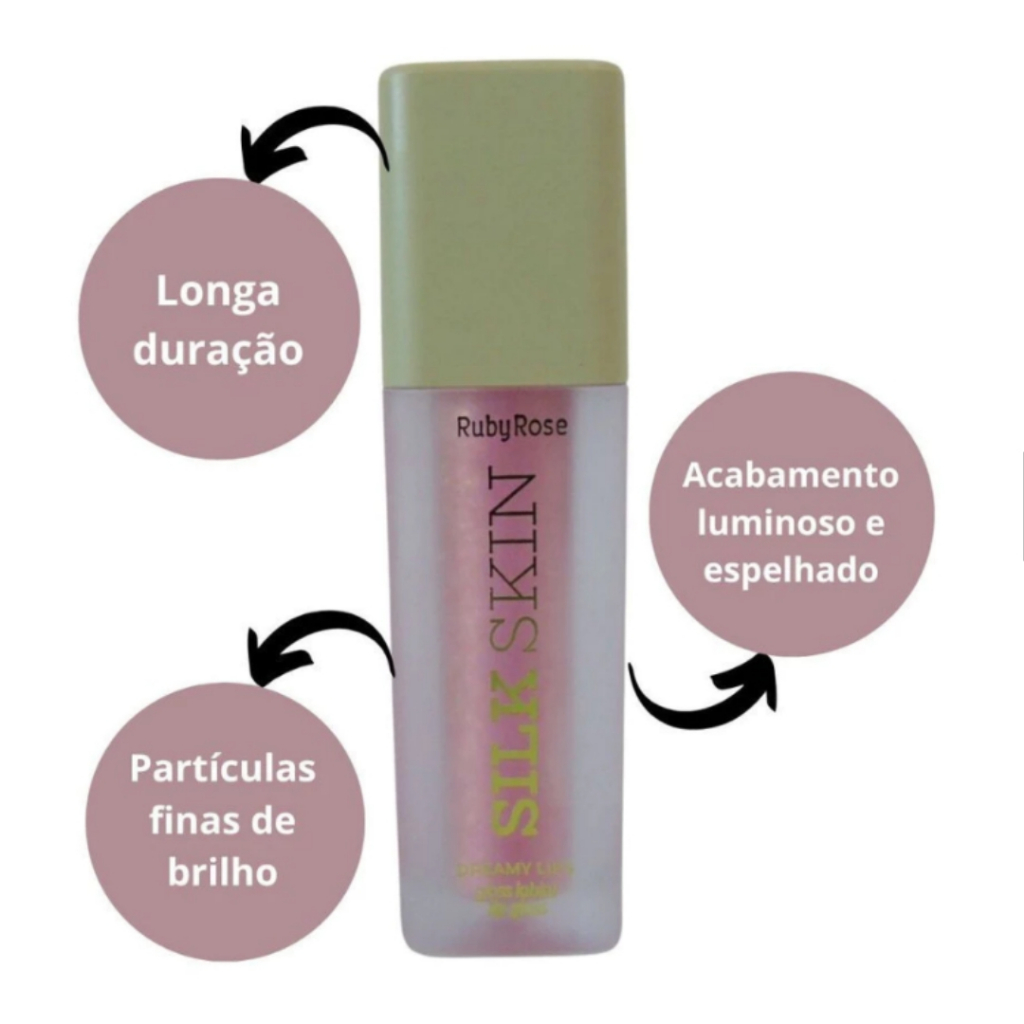 Gloss Labial Com Brilho Dreamy Lips Silk Skin Ruby Rose | Shopee Brasil