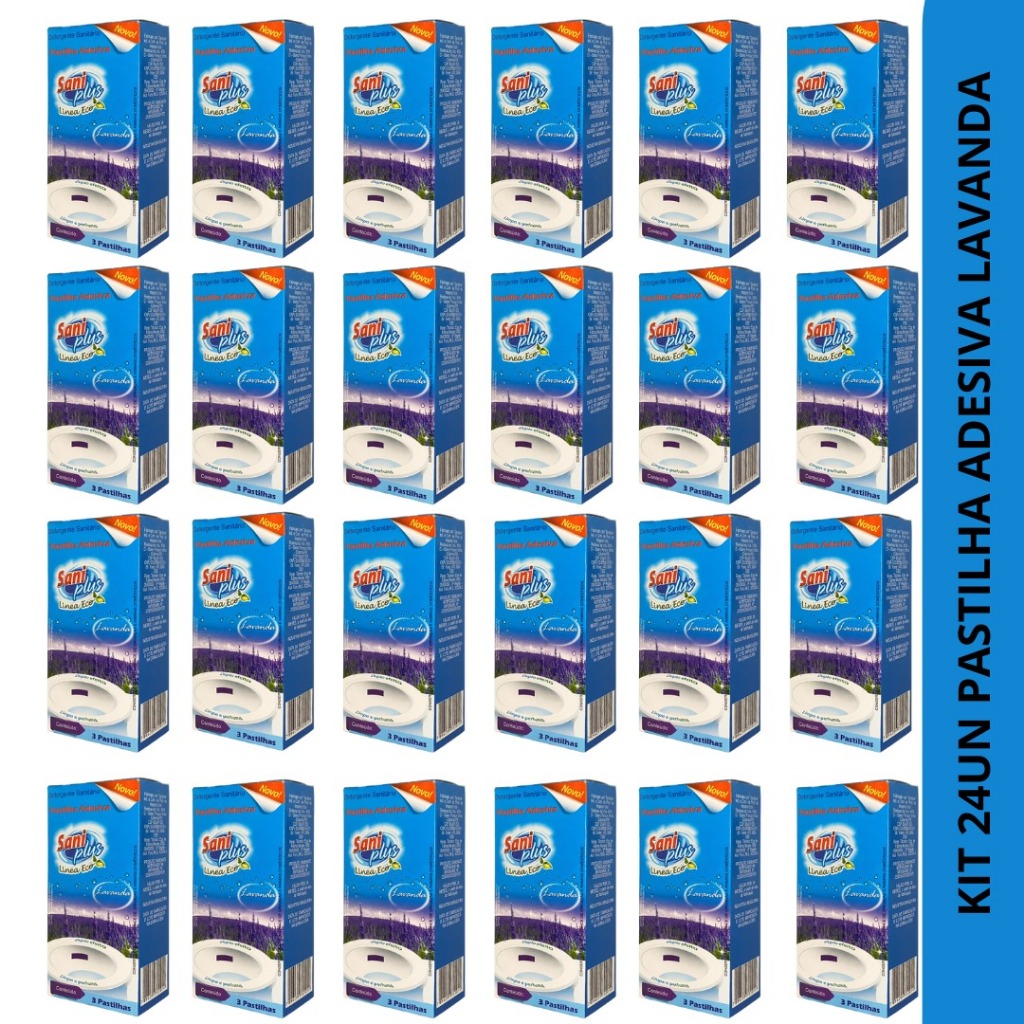 KIT 24 CAIXAS PASTILHA ADESIVA SANIPLUS CADA CX COM 3 UNIDADES - TOTAL ...