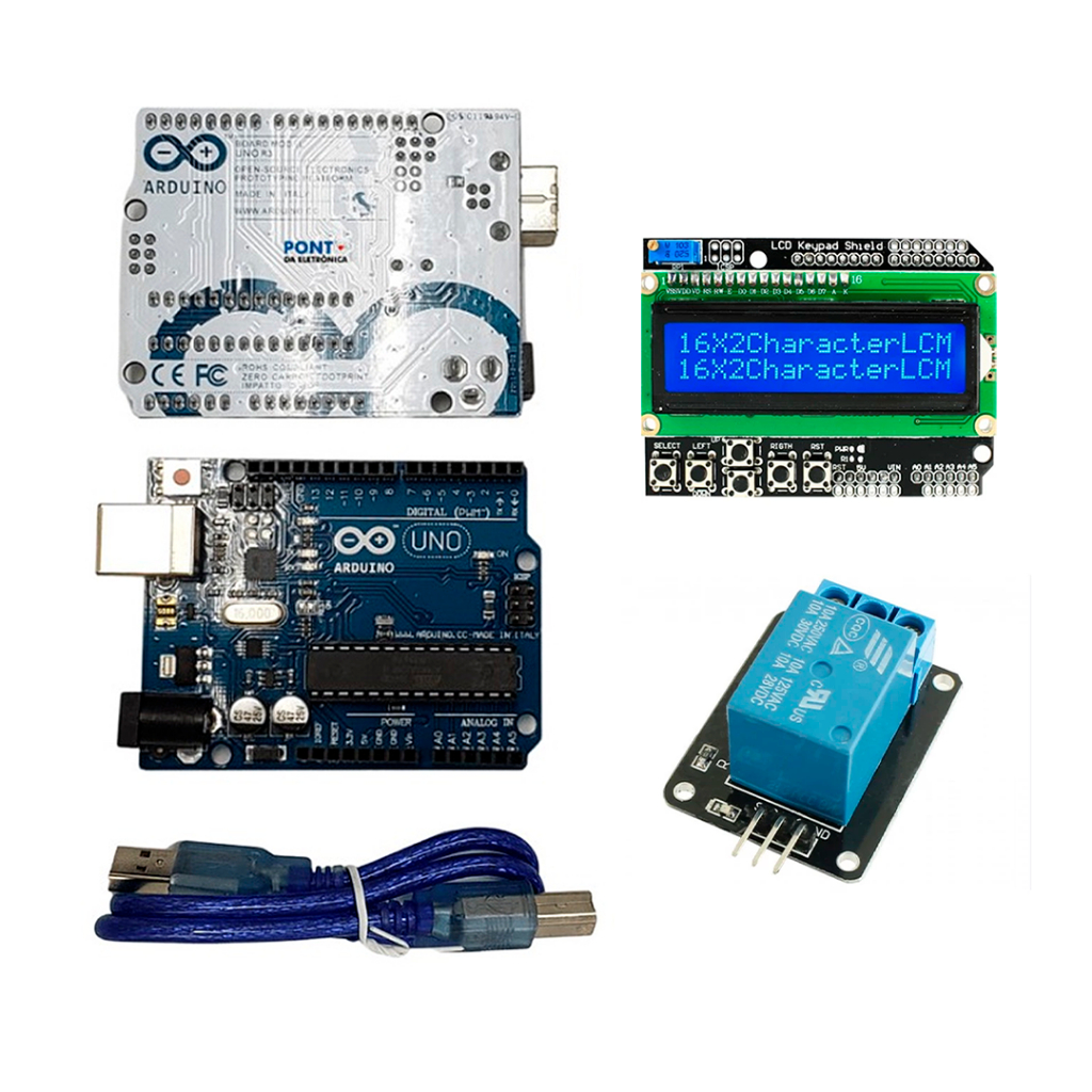 Kit Arduino Uno R3 (Made In Italy) + Display 16x2 | Shopee Brasil