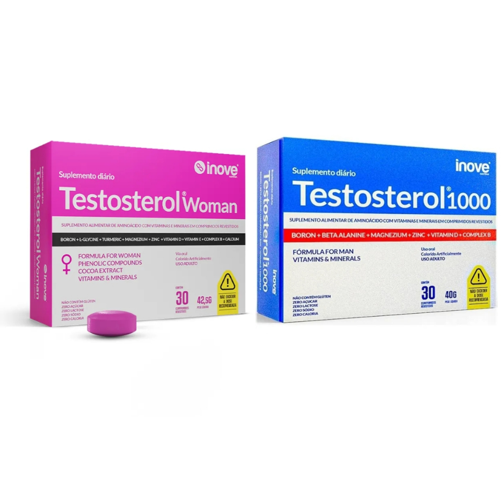 Kit Testosterona (Testosterol Woman 30 Comprimidos+ Testosterol 1000 30 ...