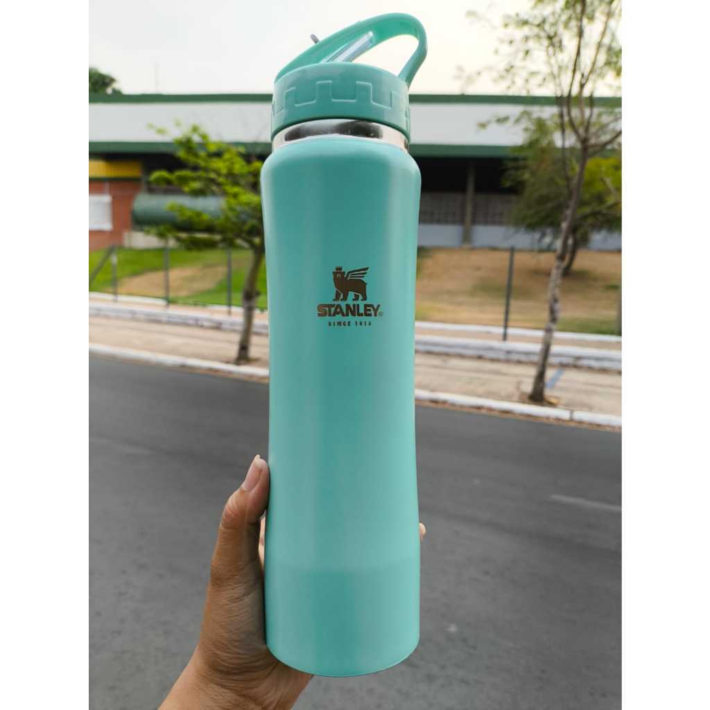 Garrafa Térmica De Água Inox Squeeze Com Canudo Garrafinha Academia 750 ...