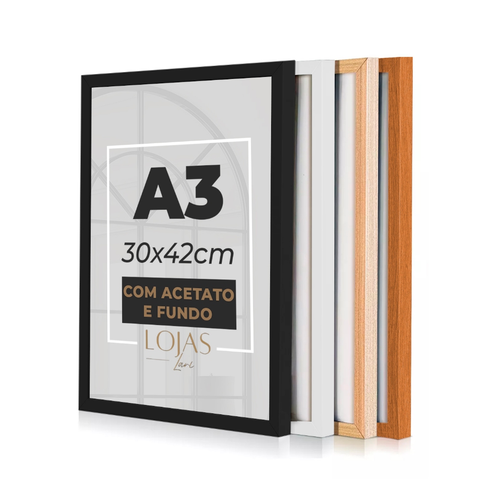 Moldura A3 30x42cm com acetato Quadro Diploma Fotos Poster (Escolha o tamanho e a cor) | Shopee ...
