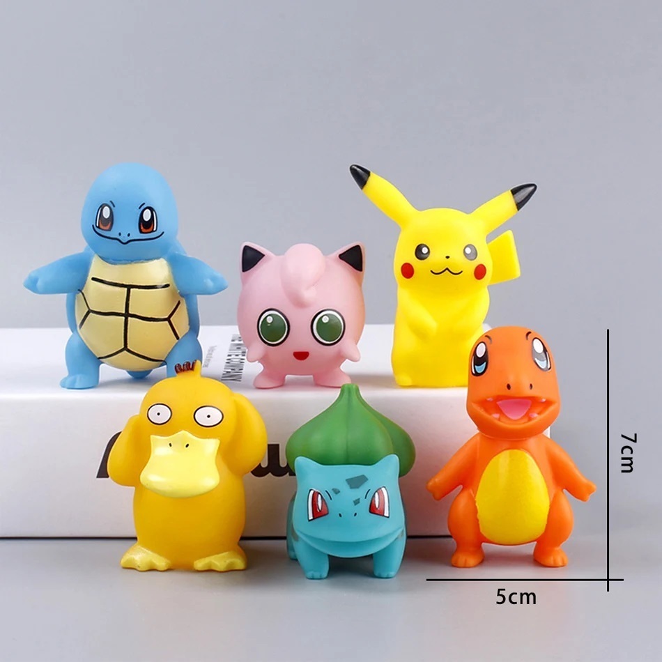 Kit Bonecos Pokemon Pikachu Colecionável Kit 6 Miniaturas Bonecos ...