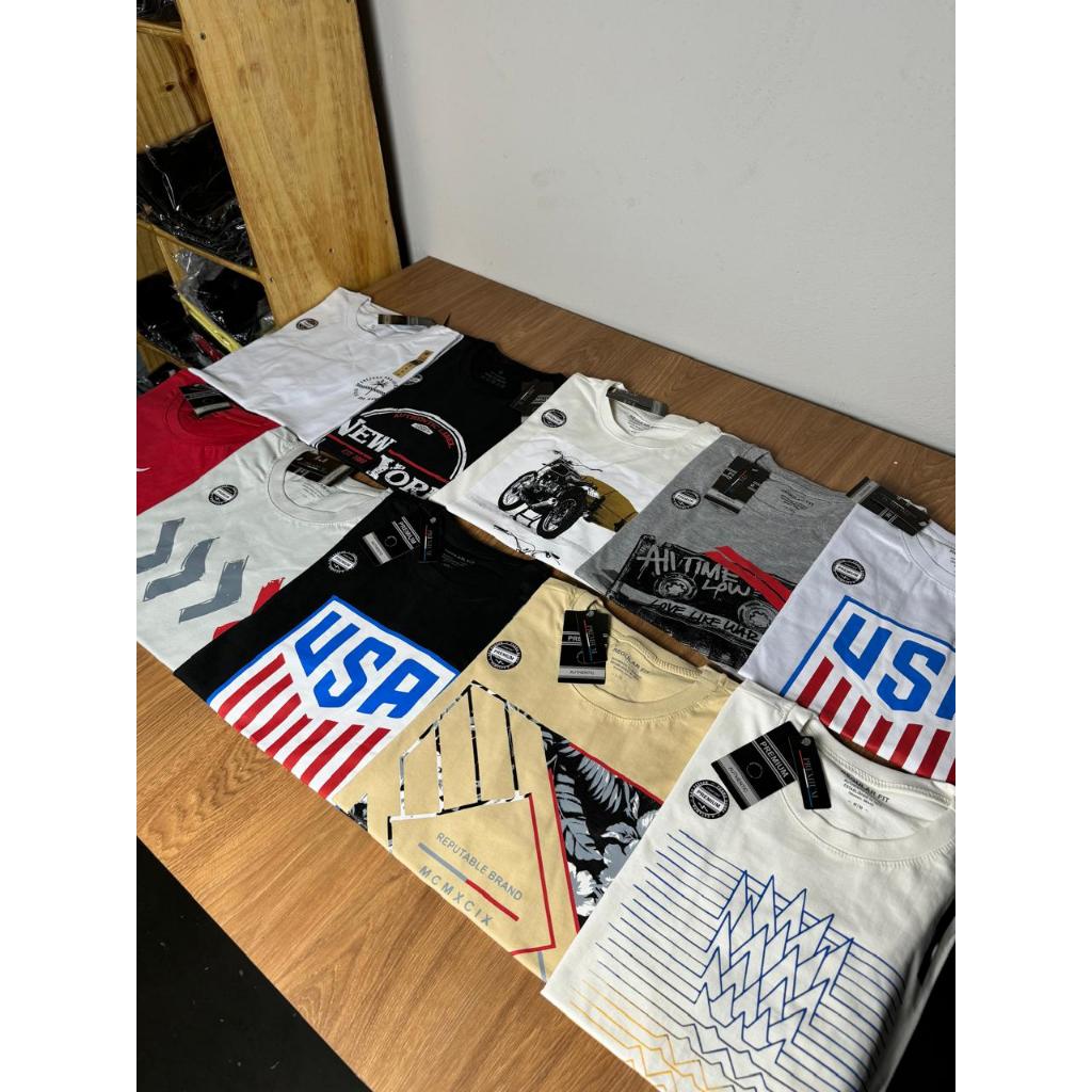 Kit 10 Camisa Masculina Estampas Variada MODA EXPRESS Camiseta Penteada ...